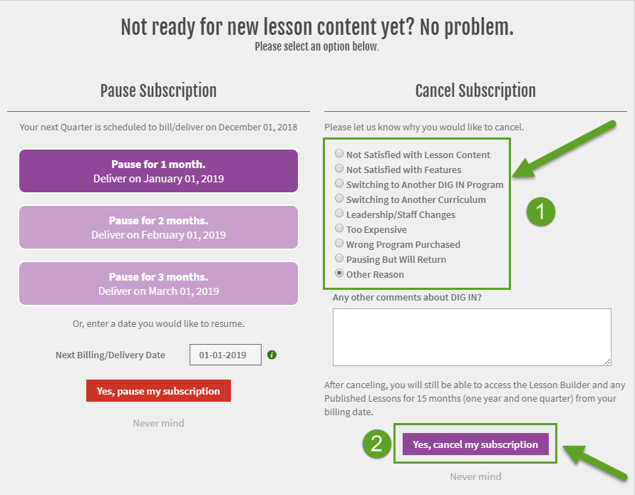 How do I cancel my subscription? – DIG IN